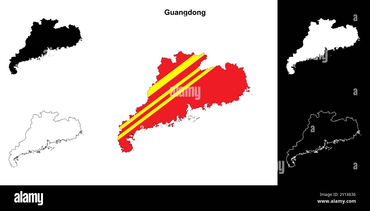 Guangdong province outline map set Stock Vector Image & Art - Alamy