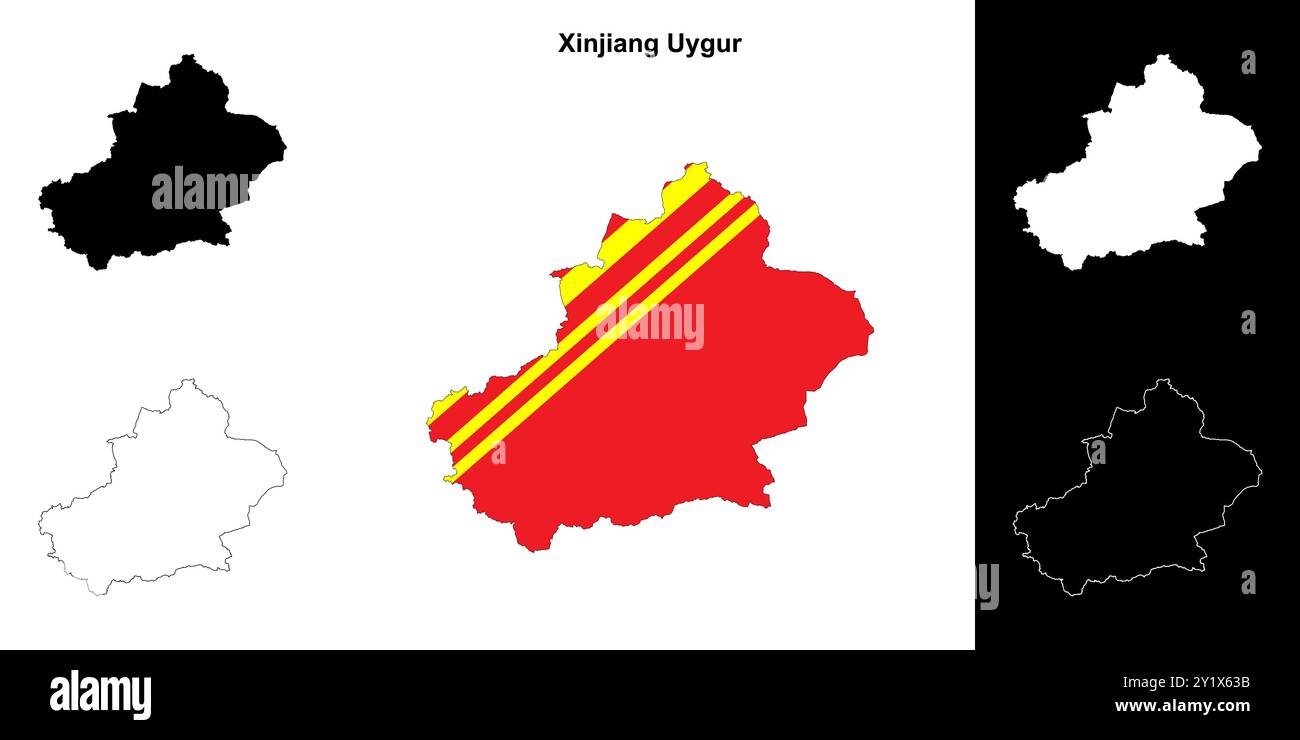 Map of xinjiang hi-res stock photography and images - Alamy