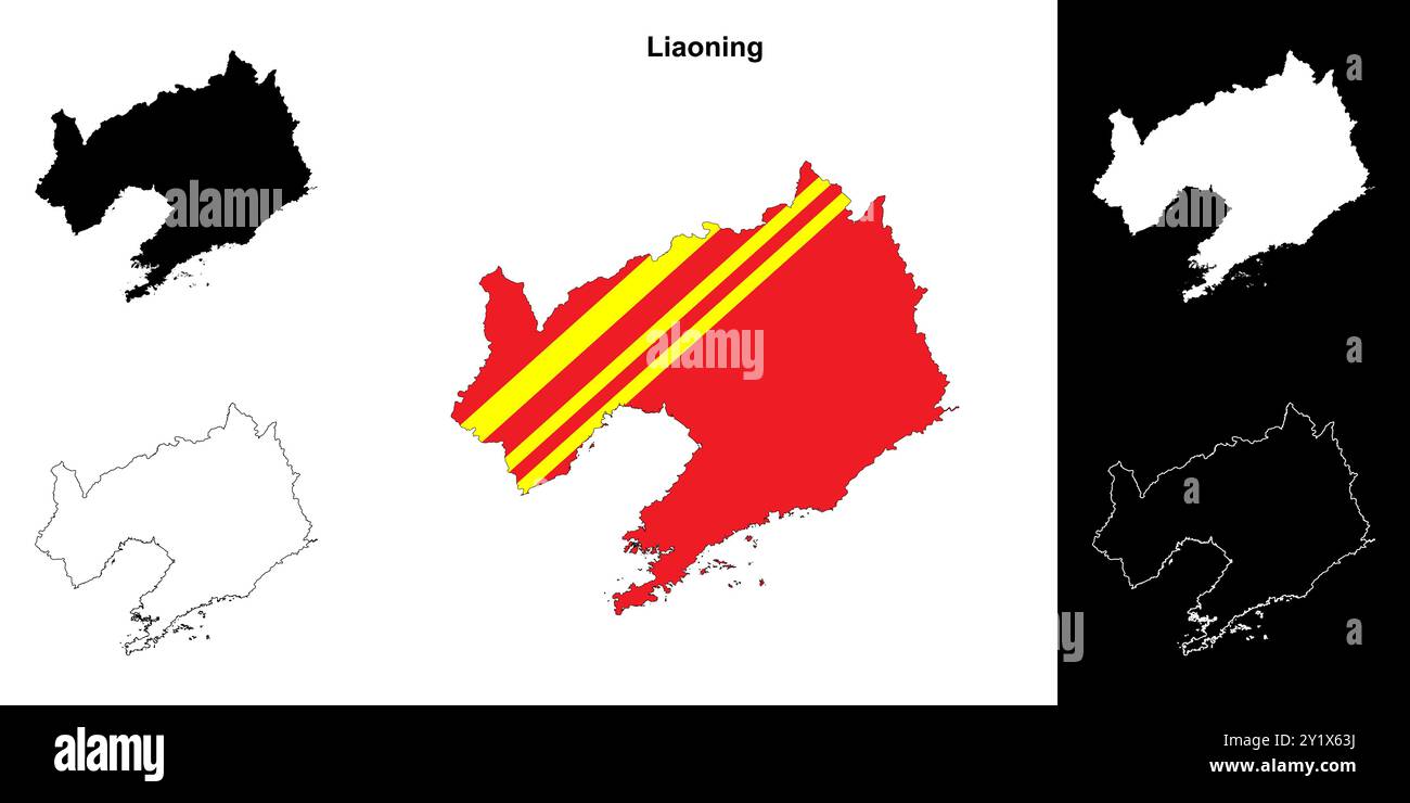 Liaoning province outline map set Stock Vector Image & Art - Alamy