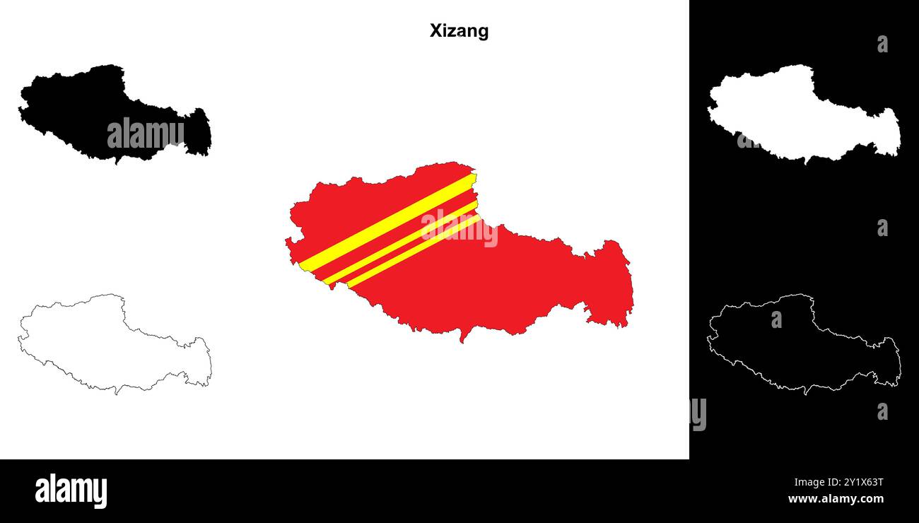 Tibet province outline map set Stock Vector Image & Art - Alamy