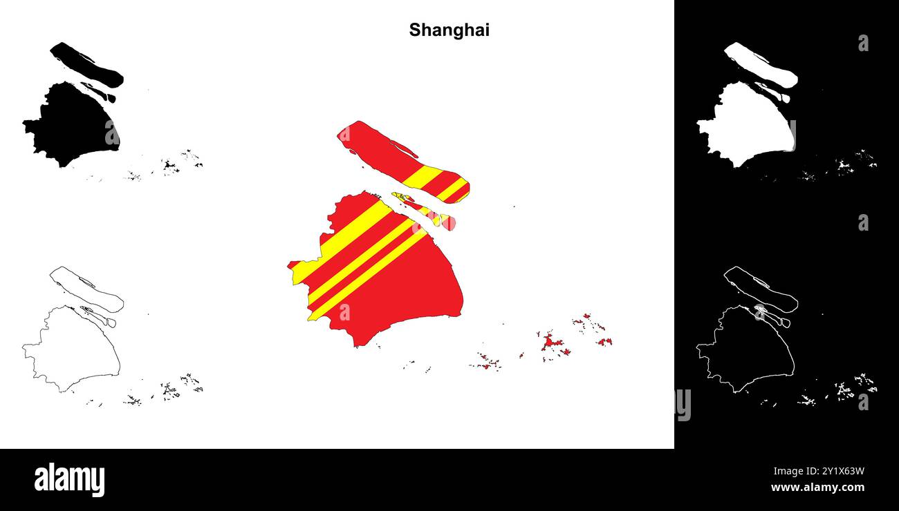 Shanghai province outline map set Stock Vector Image & Art - Alamy