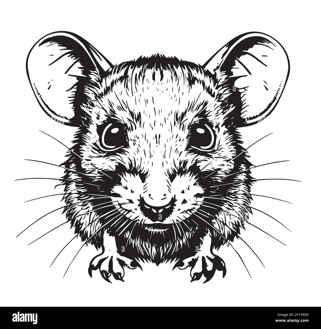 Little mouse, hand drawn sketch in doodle style illustration Stock ...