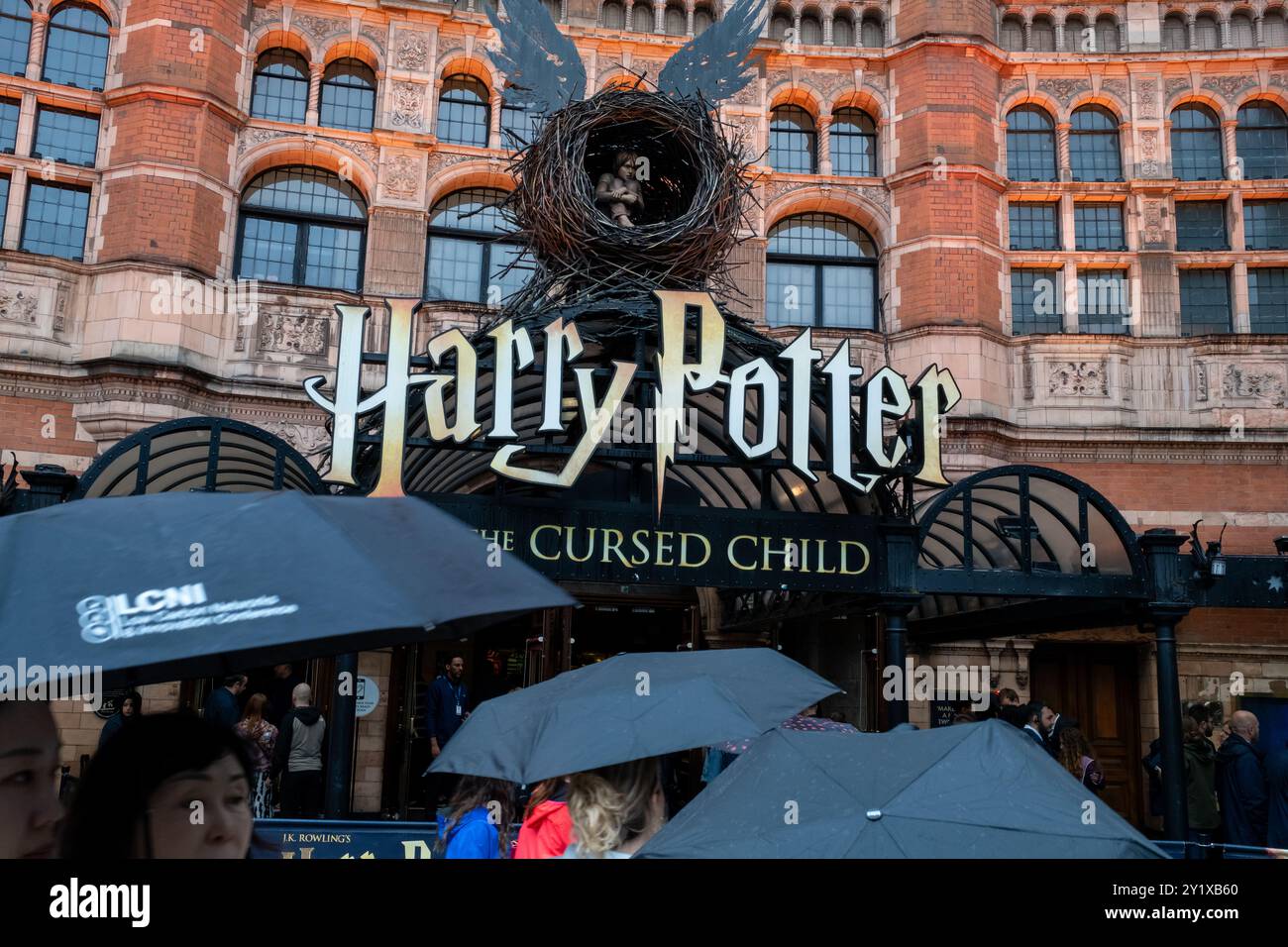 The exterior of the Palace Theatre, home of Harry Potter and The Cursed Child show in London's ...