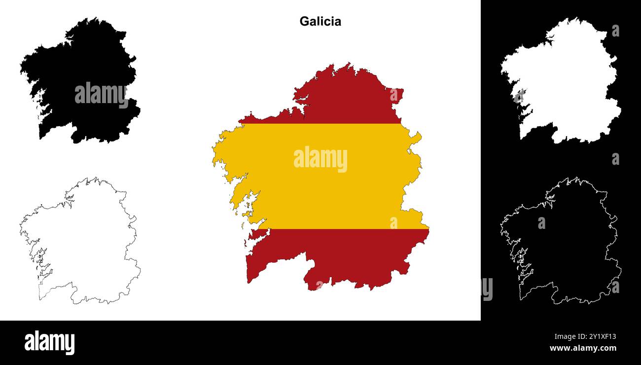 Galicia map spain Stock Vector Images - Alamy