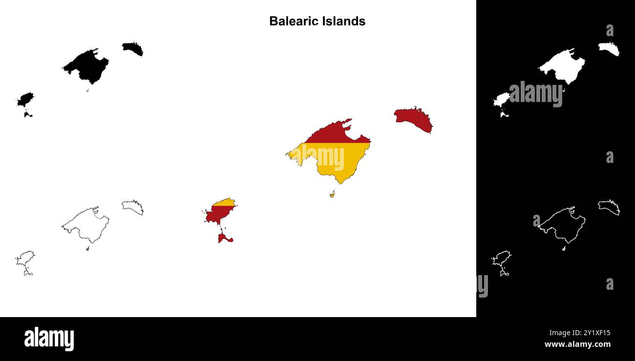 Balearic Islands blank outline map set Stock Vector Image & Art - Alamy