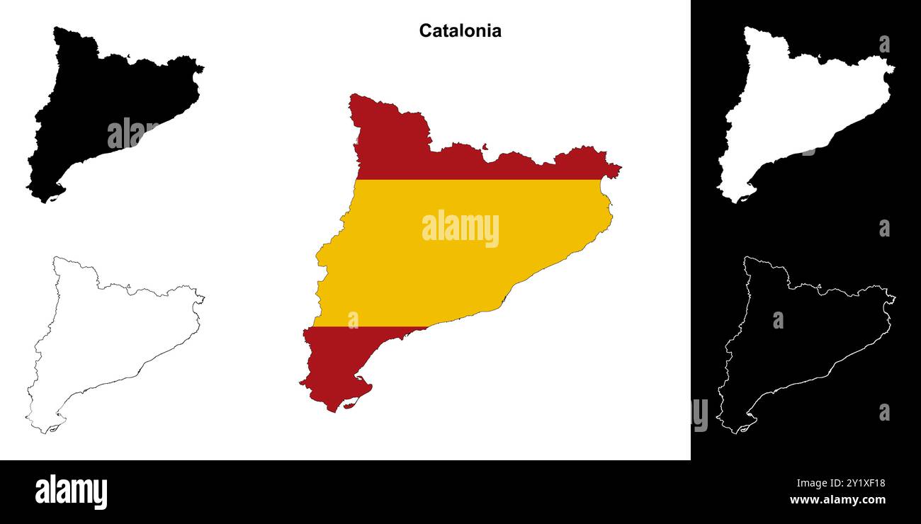 Catalonia blank outline map set Stock Vector Image & Art - Alamy