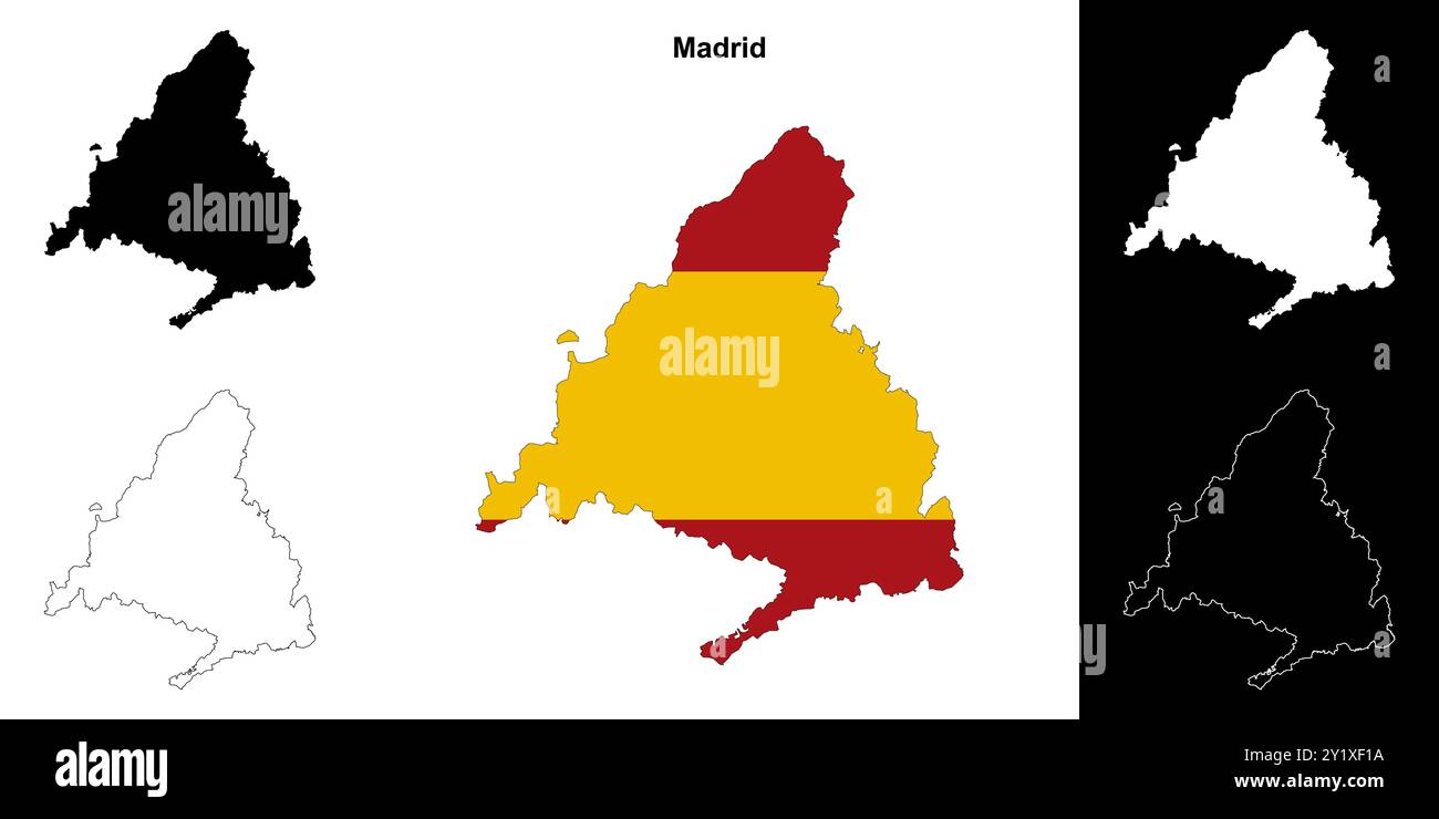 Madrid blank outline map set Stock Vector Image & Art - Alamy
