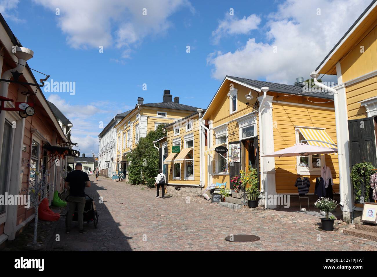 Old buildings in the center of Porvoo, Borgå, in southern Finland ...
