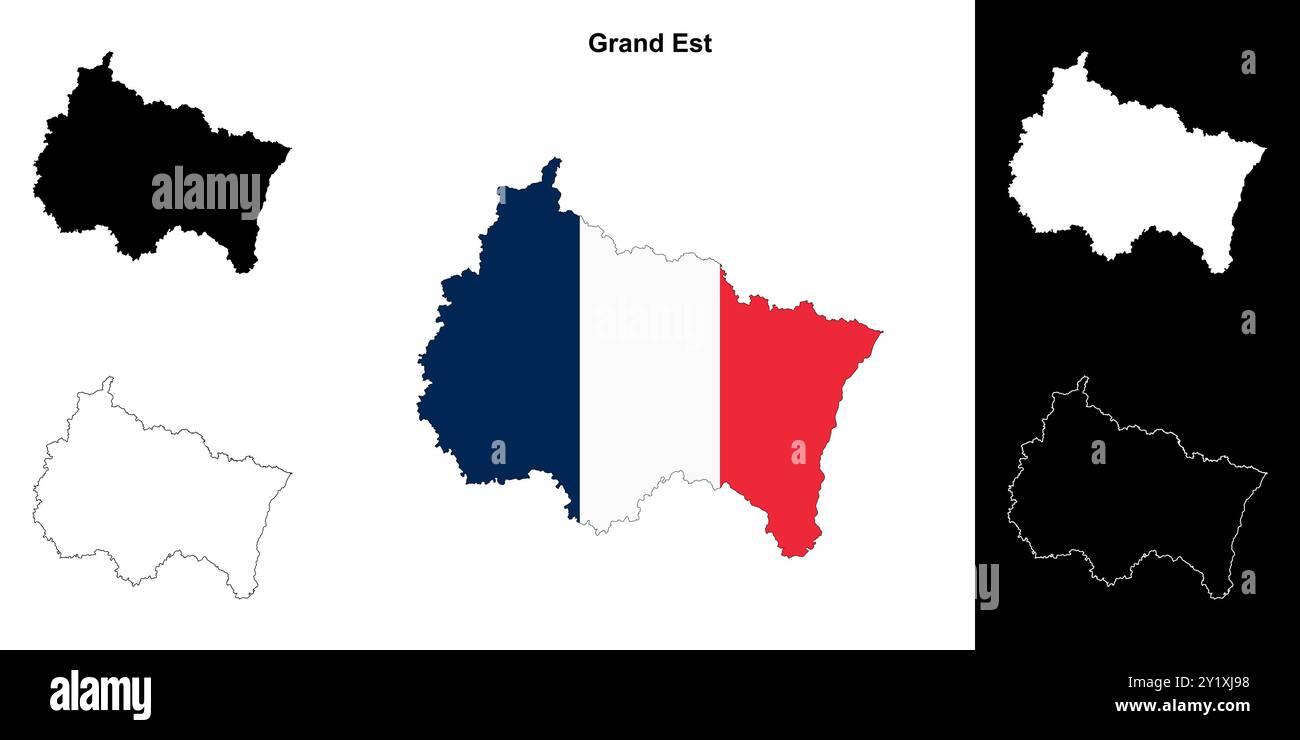 Grand Est region outline map set Stock Vector Image & Art - Alamy