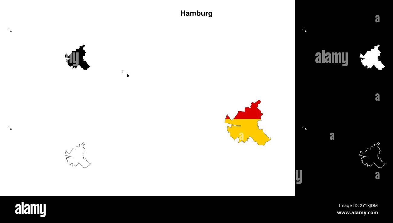 Hamburg state outline map set Stock Vector Image & Art - Alamy