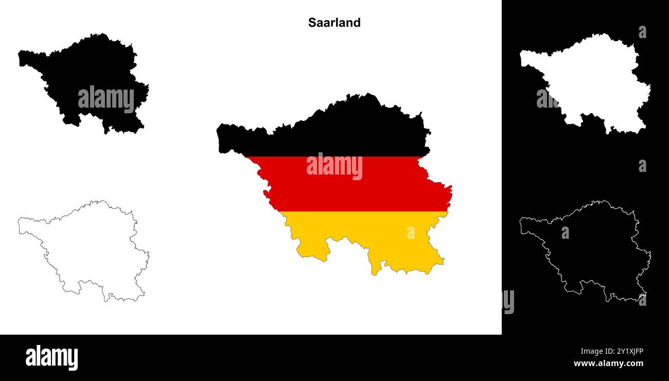 Saarland vector map Stock Vector Images - Alamy
