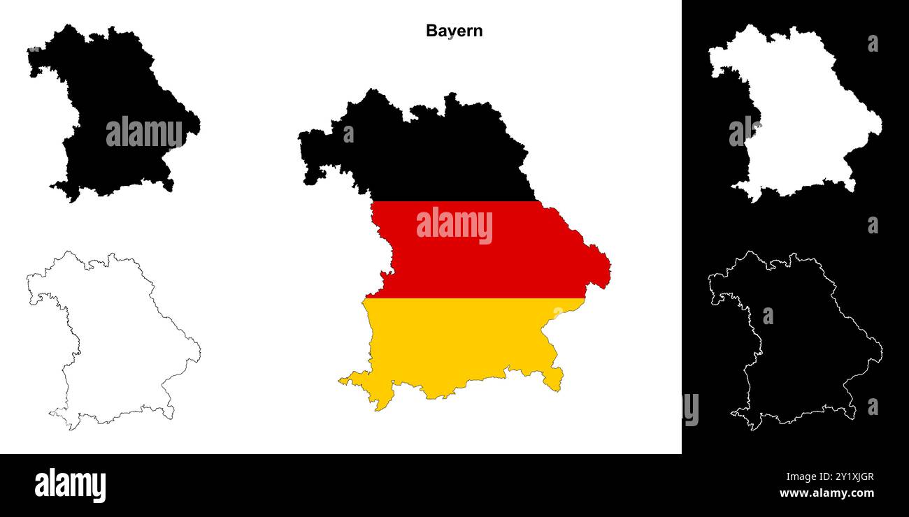 Bayern vector outline map hi-res stock photography and images - Alamy