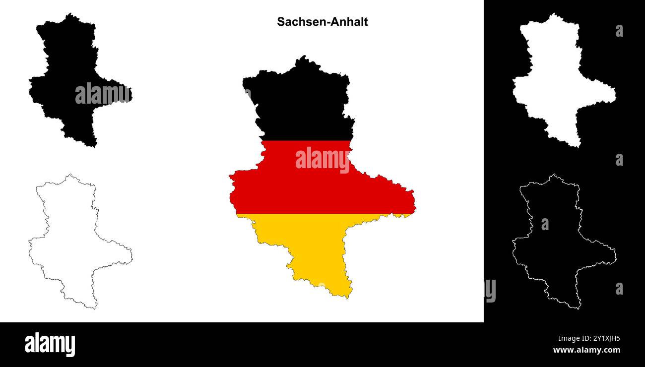 Sachsen-Anhalt state outline map set Stock Vector Image & Art - Alamy