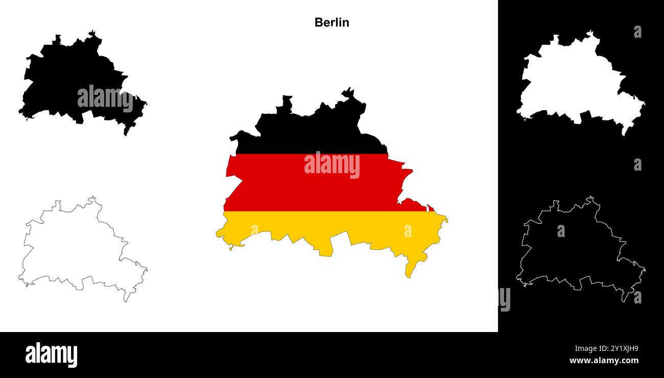 Berlin state outline map set Stock Vector Image & Art - Alamy