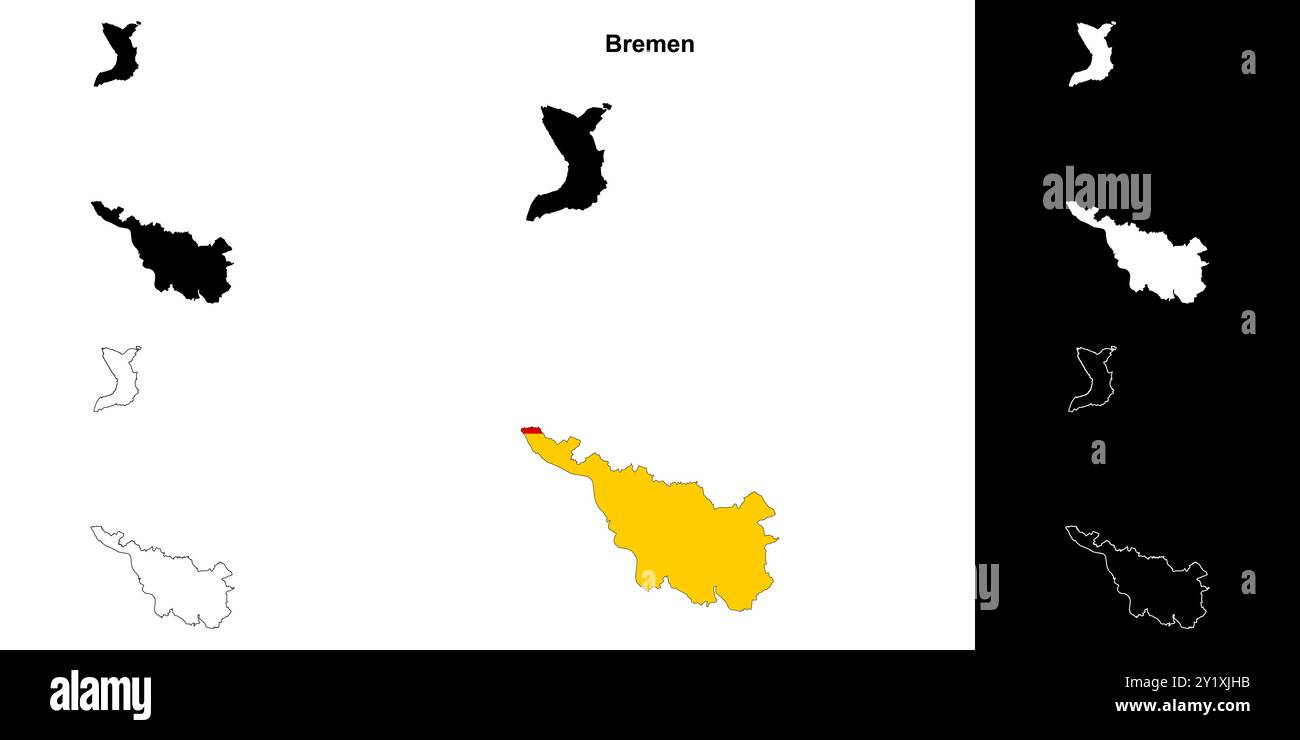 Bremen state outline map set Stock Vector Image & Art - Alamy