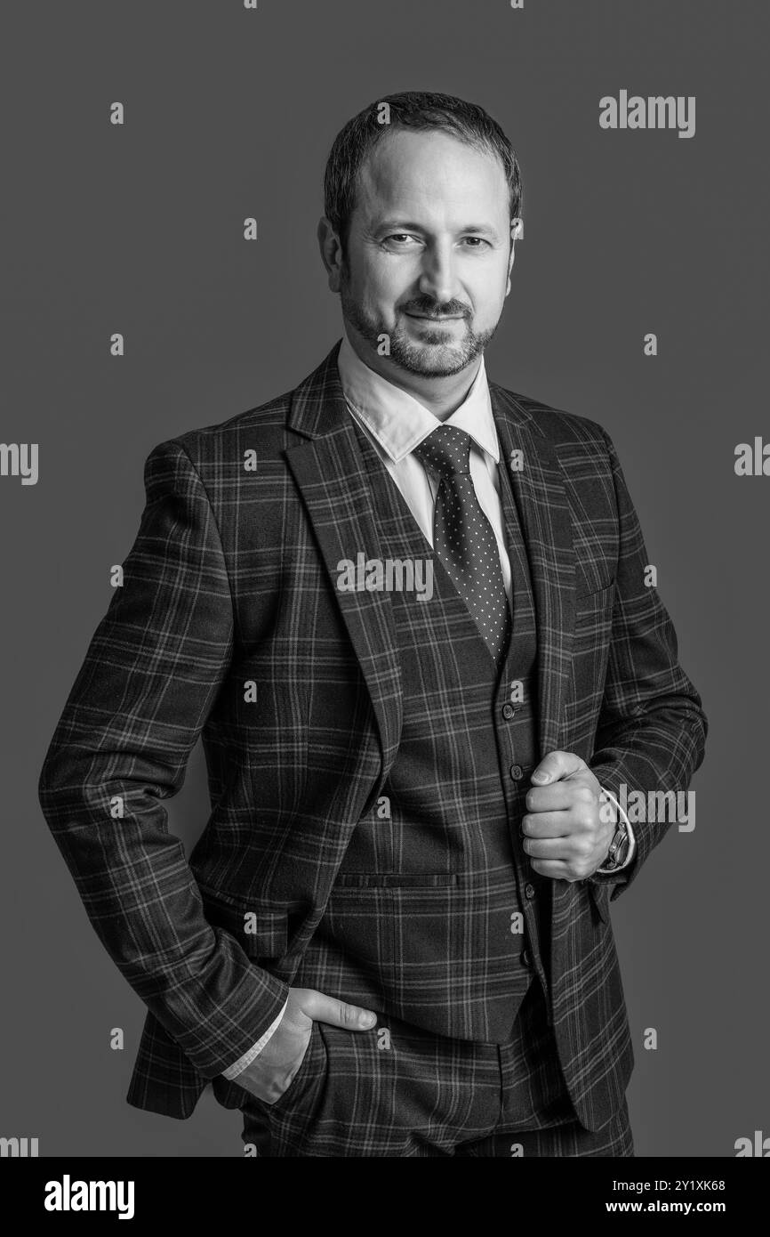 professional business man wear suit in studio. business man wearing ...