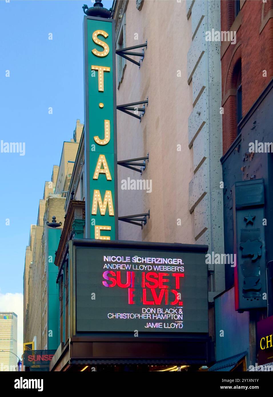 Sunset Boulevard at the St. James theater in Manhattan NYC Stock Photo ...