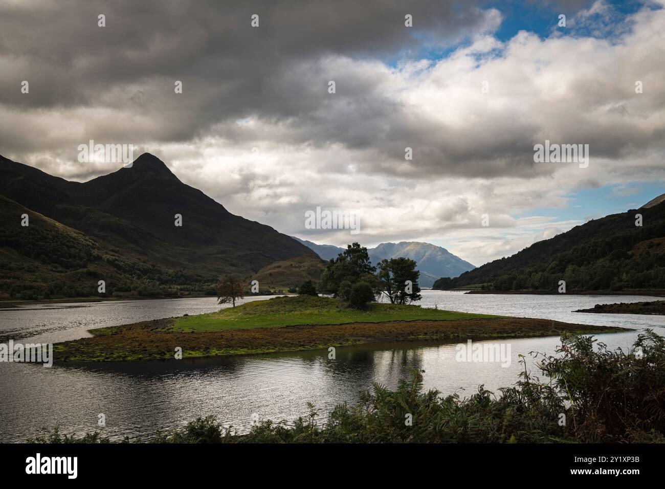 An autumnal HDR image of Loch Leven and Eilean nam Ban near ...