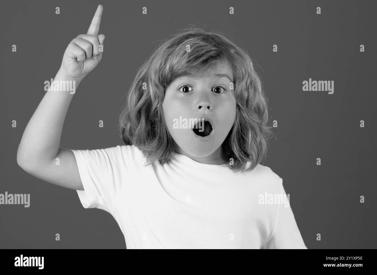 Child shocked finger mouth Black and White Stock Photos & Images - Alamy