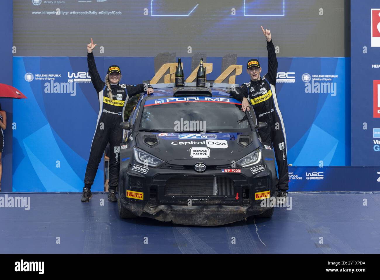PAJARI Sami, Toyota Yaris Rally2, portrait, podium, portrait during the ...