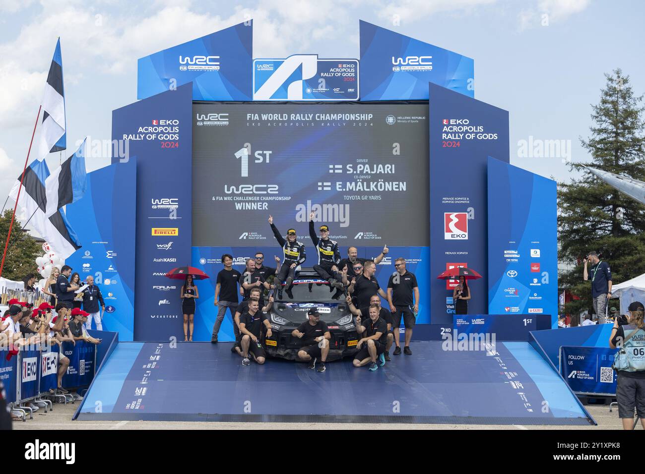 PAJARI Sami, Toyota Yaris Rally2, portrait, podium, portrait during the ...