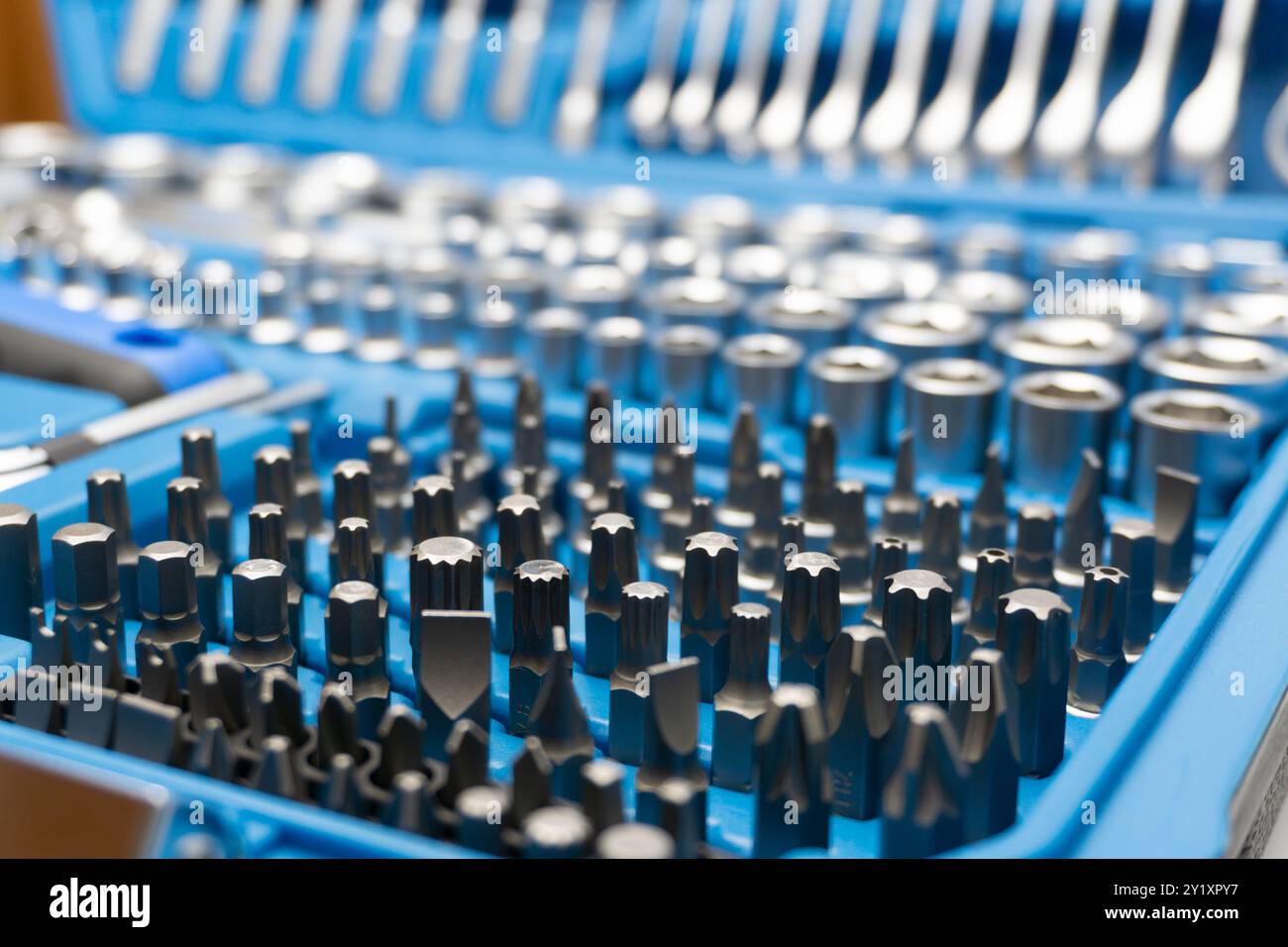 Socket wrench tool set close up Stock Photo - Alamy