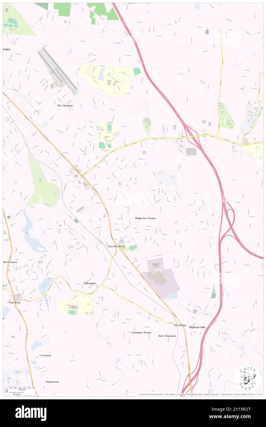 Map of east flat rock Cut Out Stock Images & Pictures - Alamy