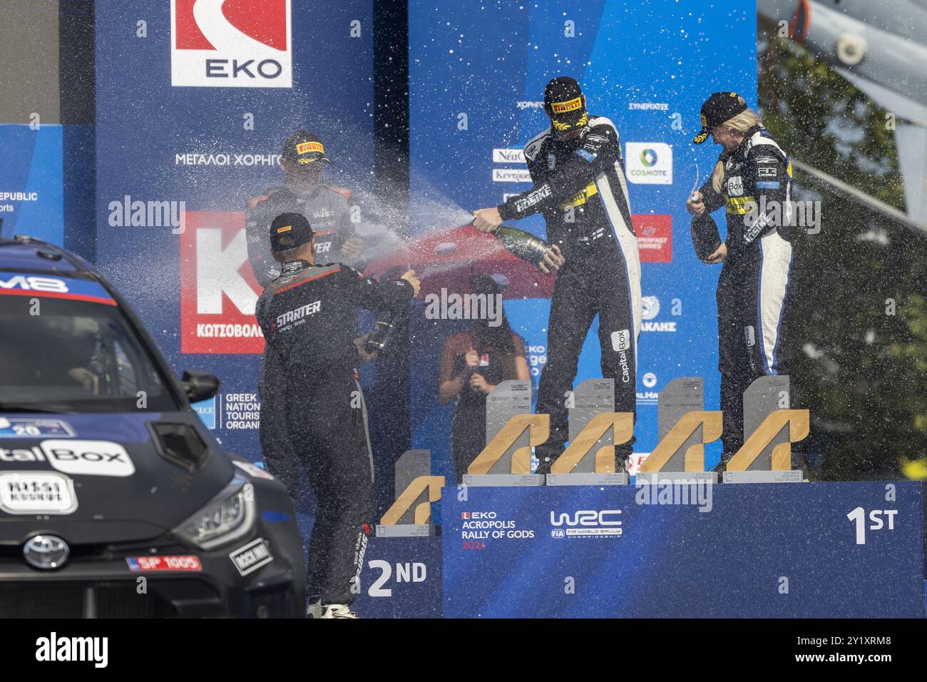 PAJARI Sami, Toyota Yaris Rally2, portrait. podium, portrait during the ...