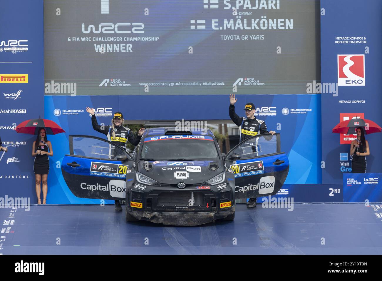 PAJARI Sami, Toyota Yaris Rally2, portrait, podium, portrait during the ...