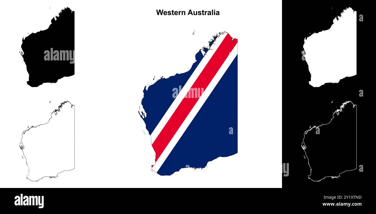 Australia outline maps hi-res stock photography and images - Alamy