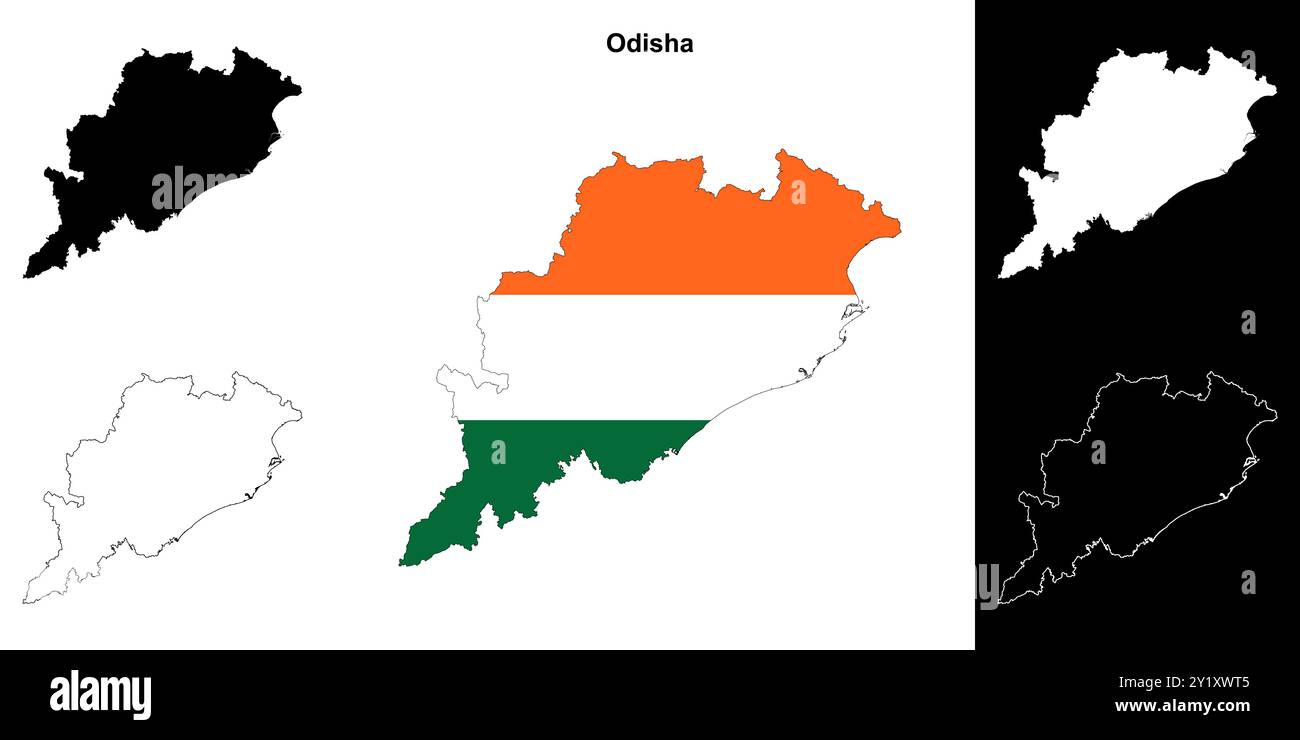 Odisha state outline map set Stock Vector Image & Art - Alamy