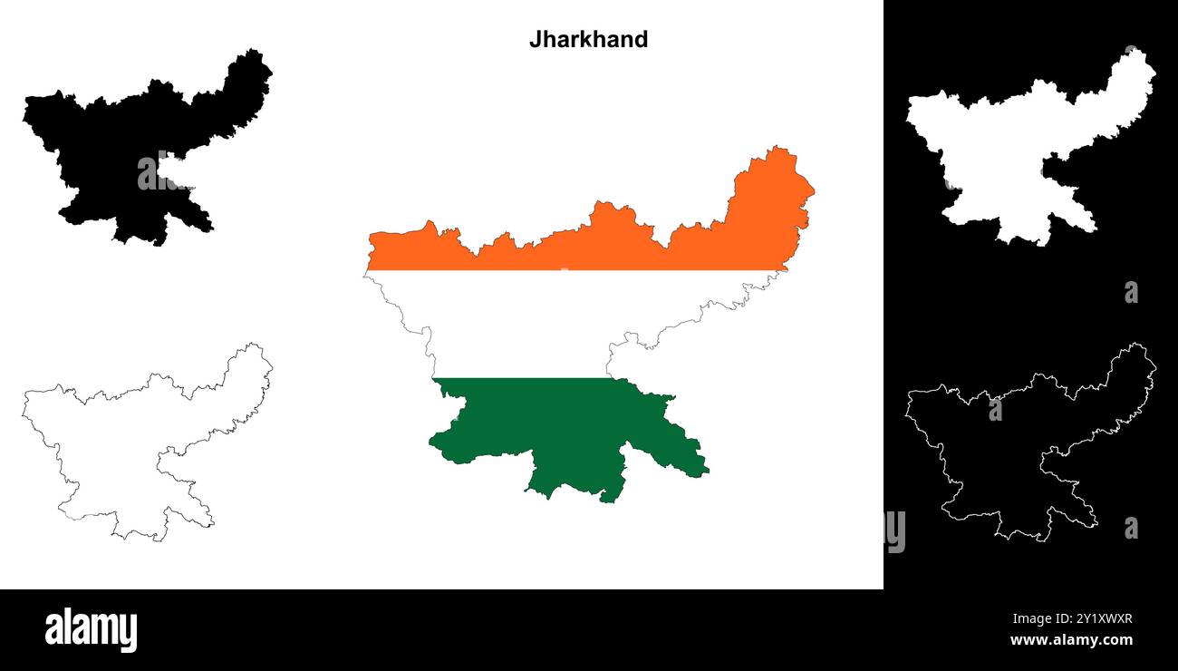 Jharkhand state outline map set Stock Vector Image & Art - Alamy