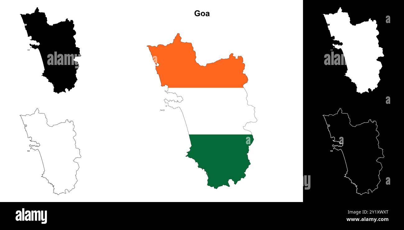 Goa state outline map set Stock Vector Image & Art - Alamy