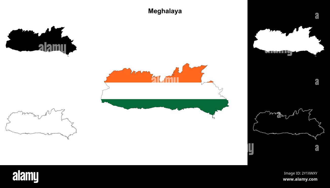 Meghalaya state outline map set Stock Vector Image & Art - Alamy