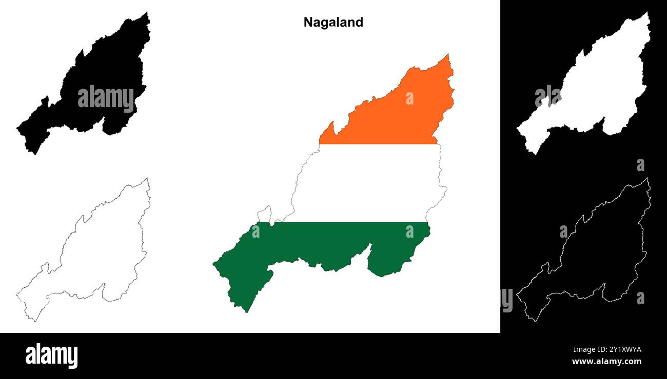 Nagaland state outline map set Stock Vector Image & Art - Alamy