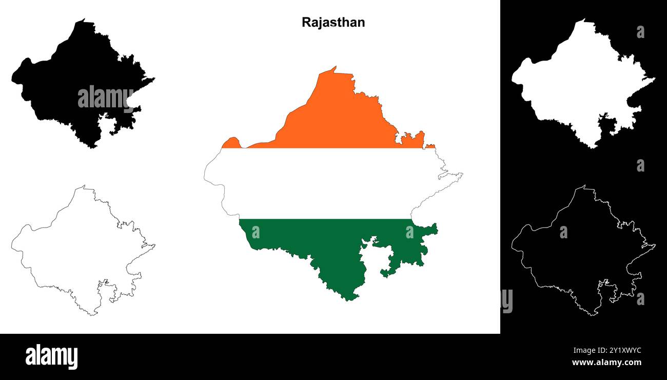 Rajasthan vector map hi-res stock photography and images - Alamy