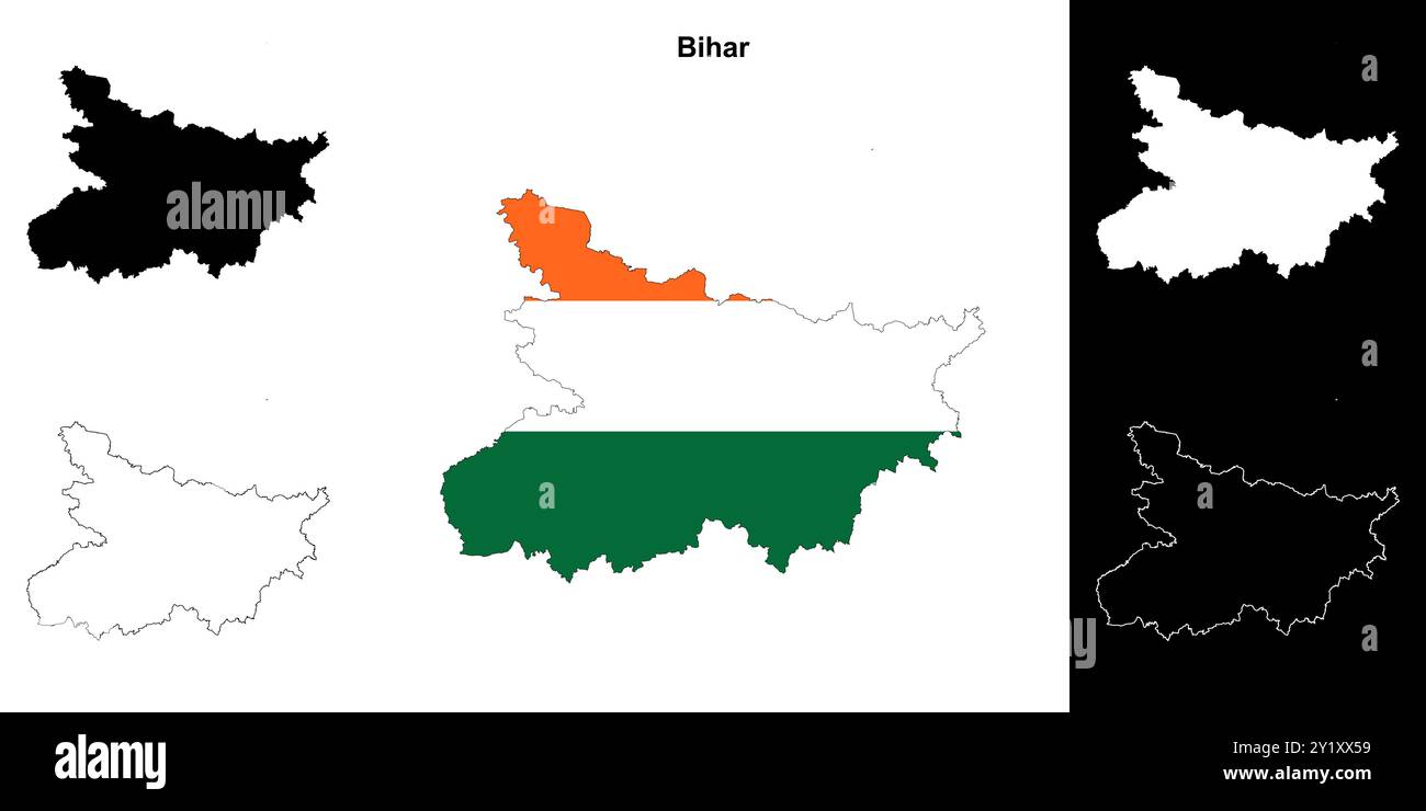 Bihar state outline map set Stock Vector Image & Art - Alamy
