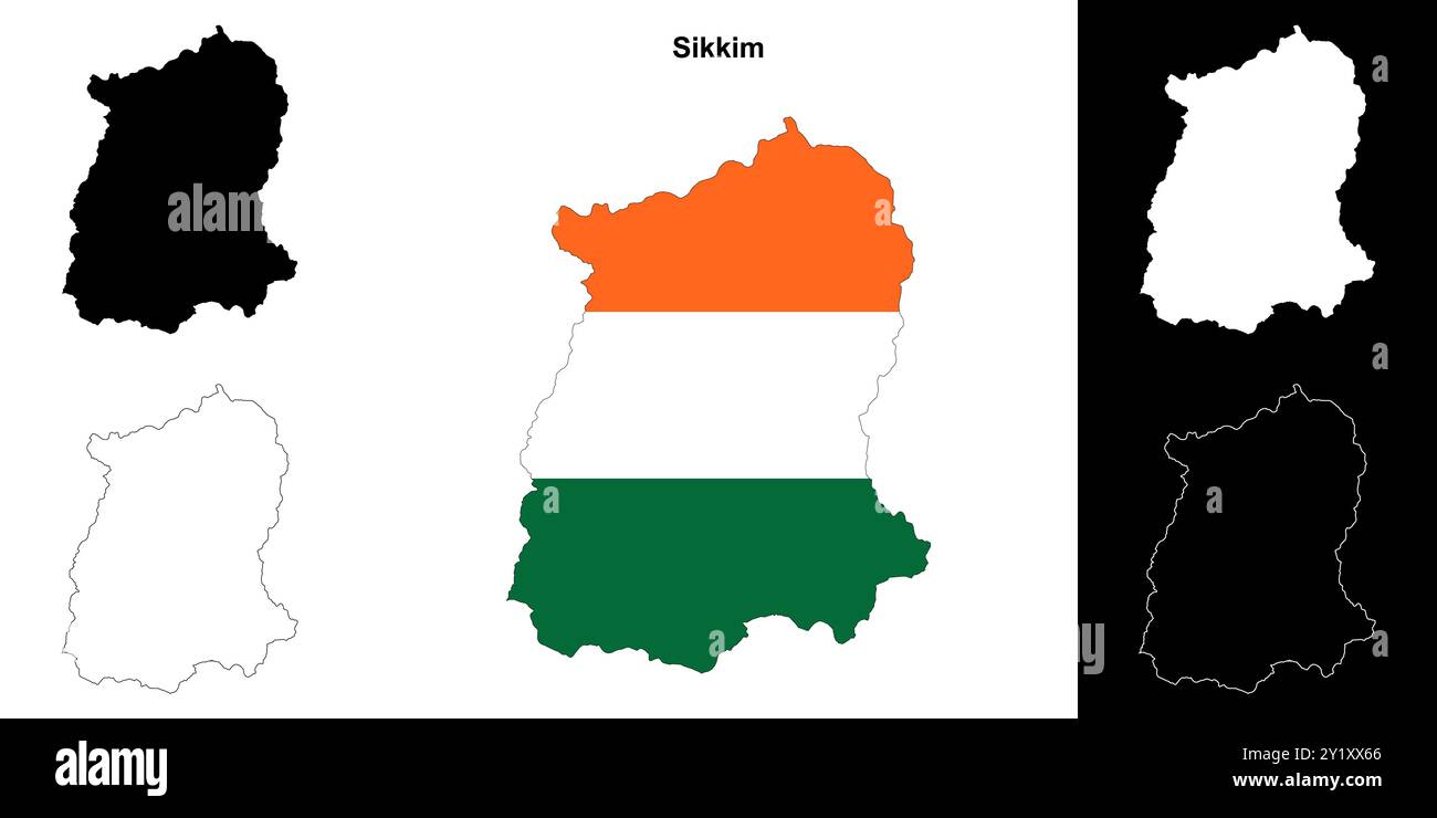 Map of sikkim hi-res stock photography and images - Alamy