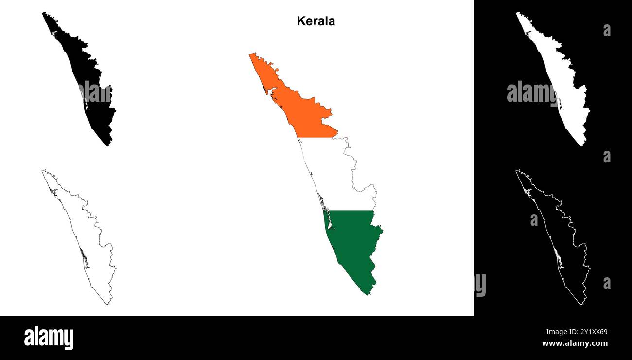 Kerala state outline map set Stock Vector Image & Art - Alamy