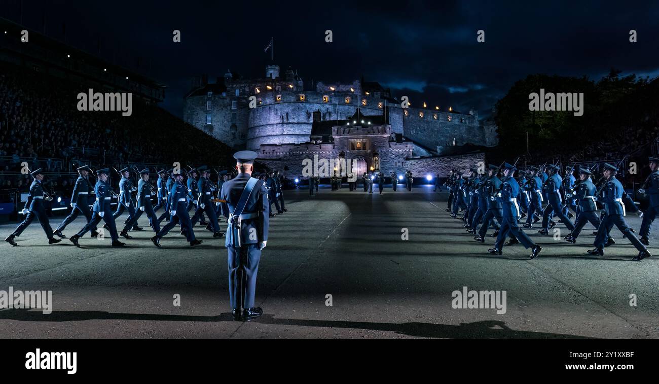 The Kings Colour Squadron Royal Air Force soldiers marching in display ...