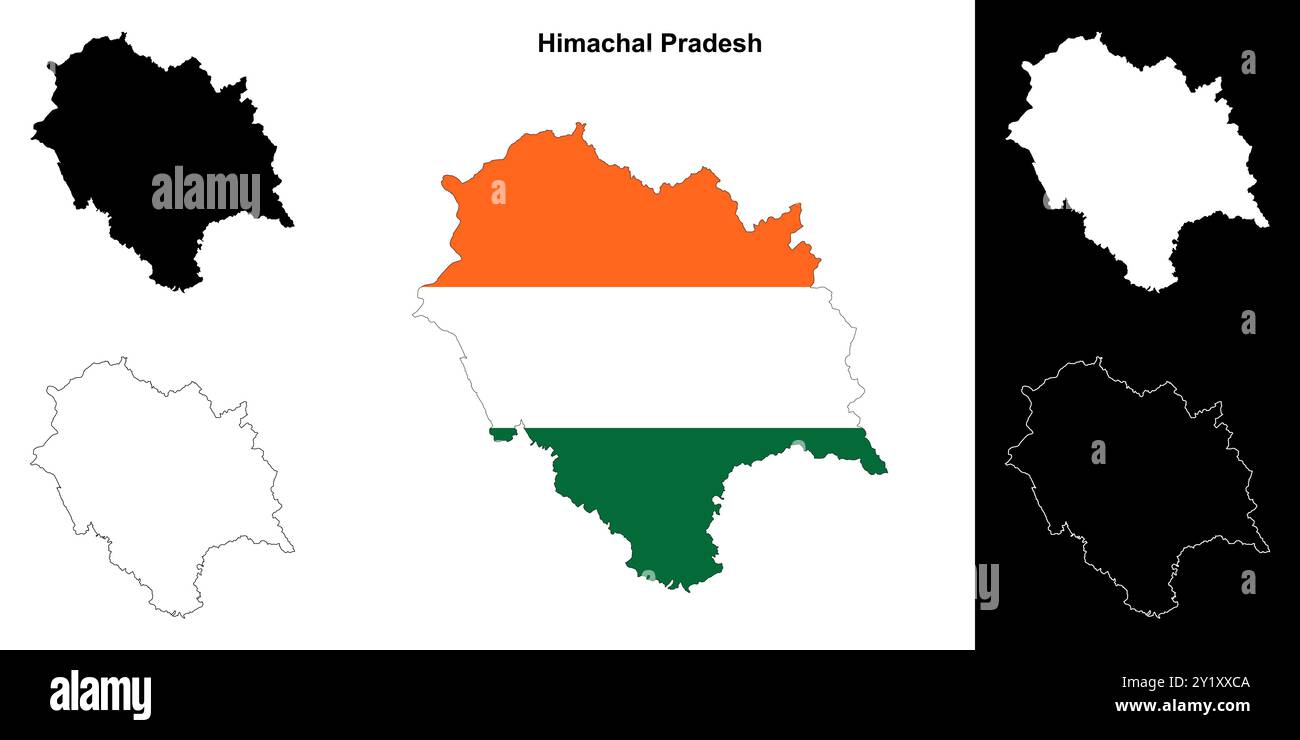 Himachal pradesh outline map hi-res stock photography and images - Alamy