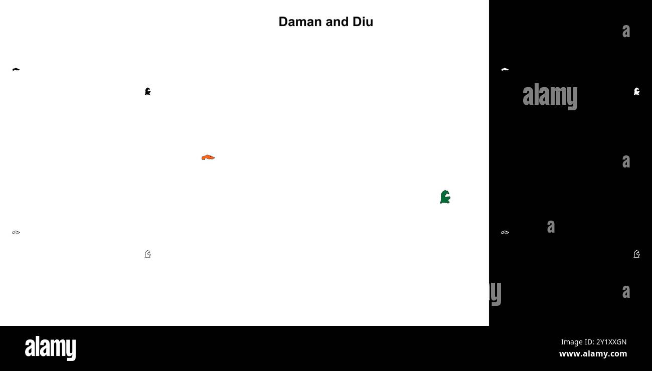 Daman and Diu state outline map set Stock Vector Image & Art - Alamy