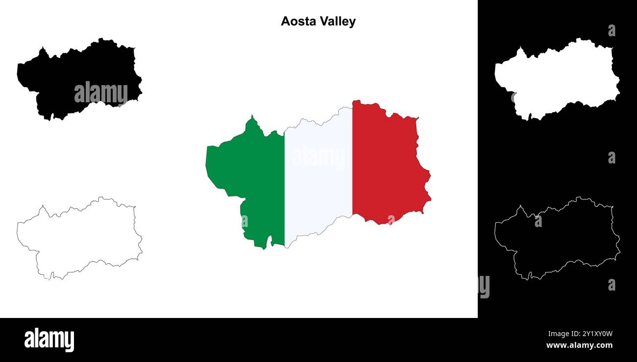 Aosta Valley blank outline map set Stock Vector Image & Art - Alamy
