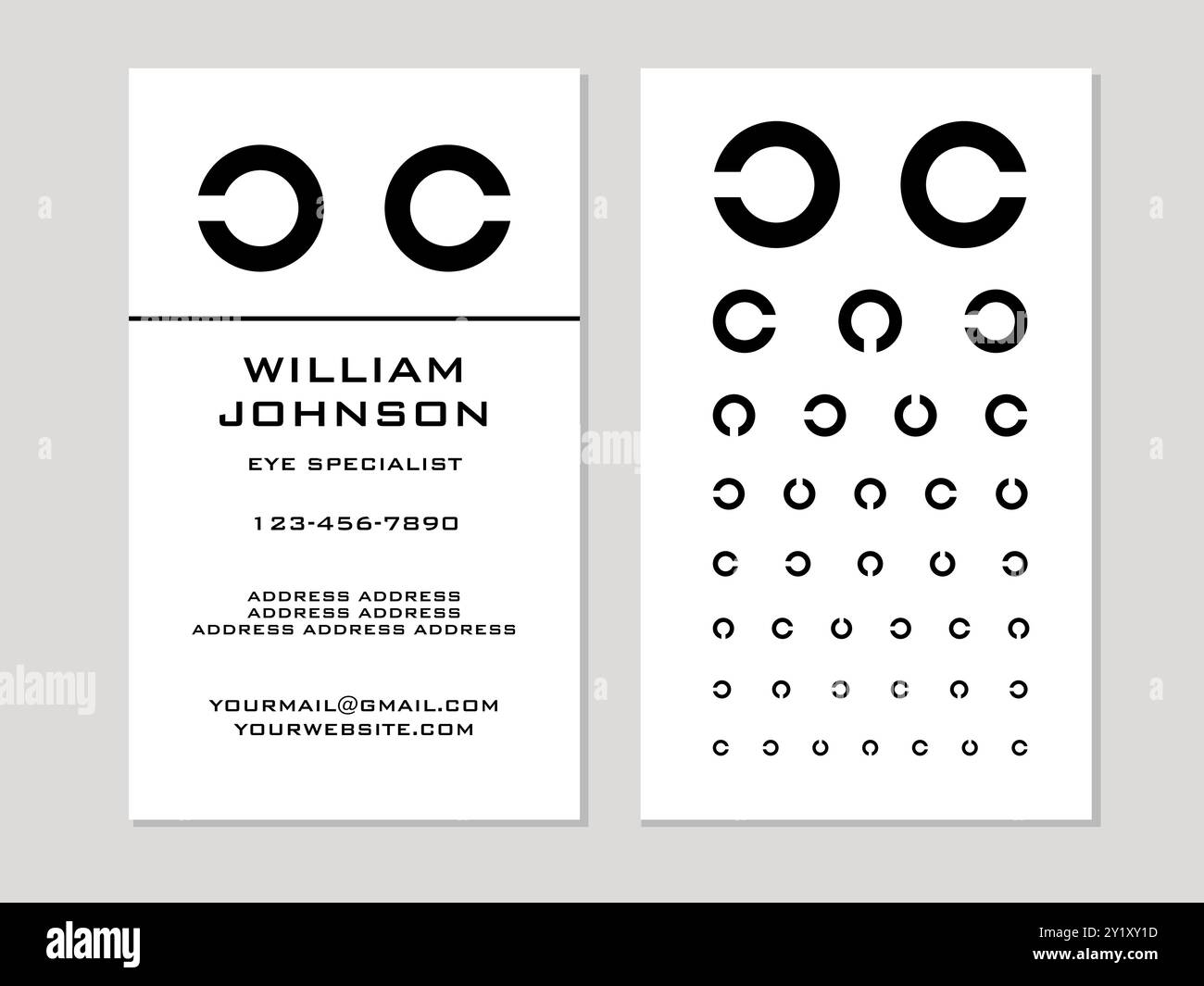 Double-sided business card templates for ophthalmologist doctor in ...