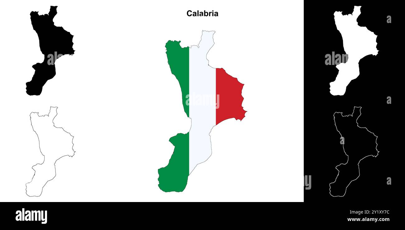 Calabria outline map hi-res stock photography and images - Alamy