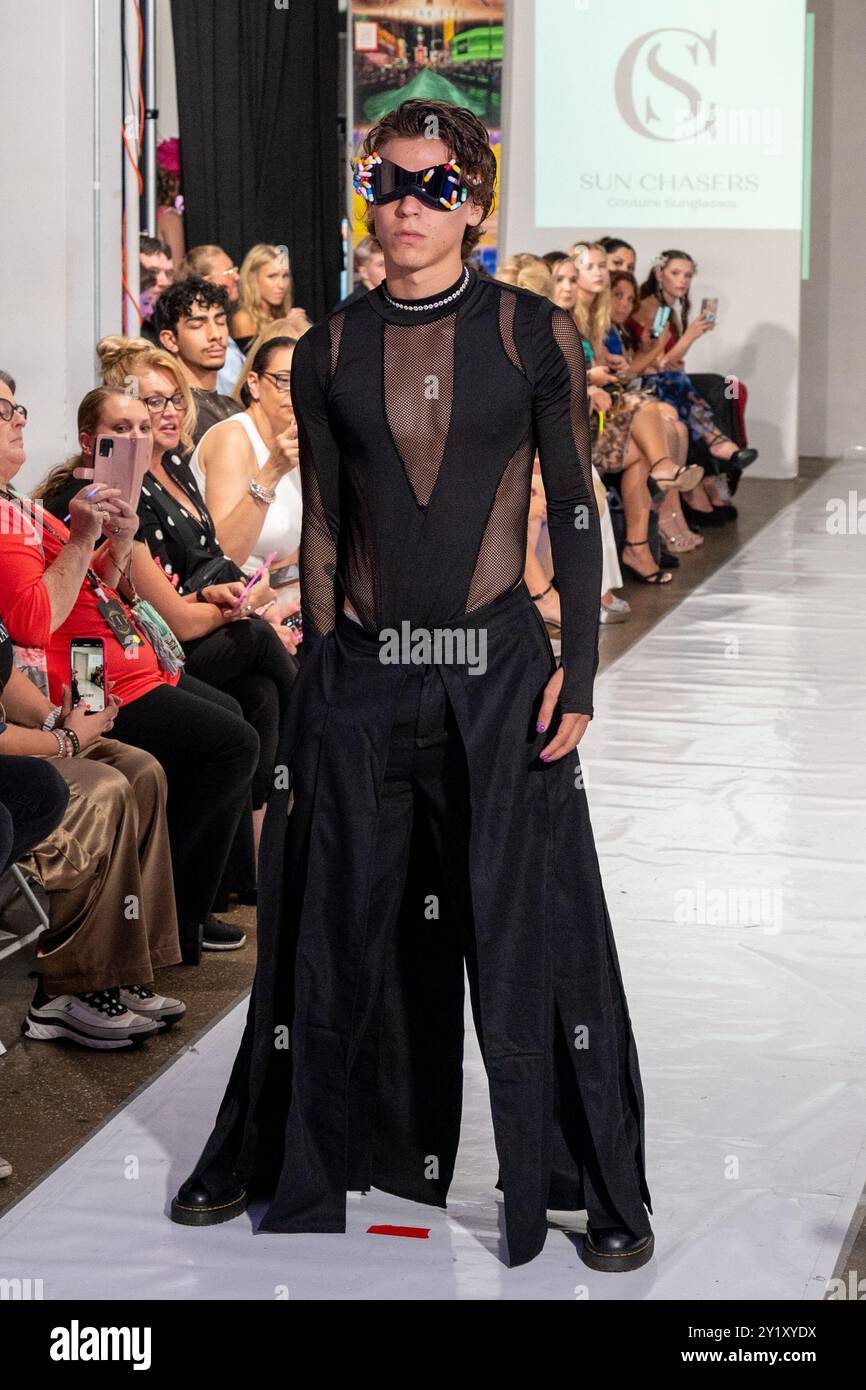 New York, NY, USA. 7th Sep, 2024. Model for Sunchasers Sunglasses ...