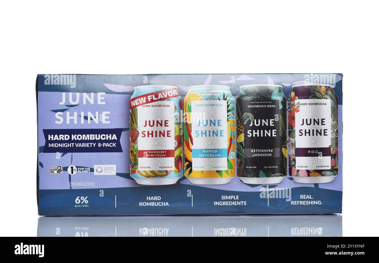 IRVINE, CALIFORNIA - 6 SEPT 2024: An 8 pack of June Shime Hard Kombucha ...