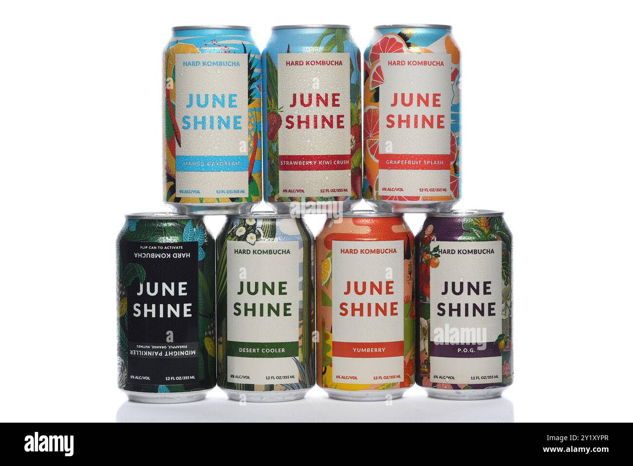 IRVINE, CALIFORNIA - 6 SEPT 2024: Seven flavors of June Shine Hard ...