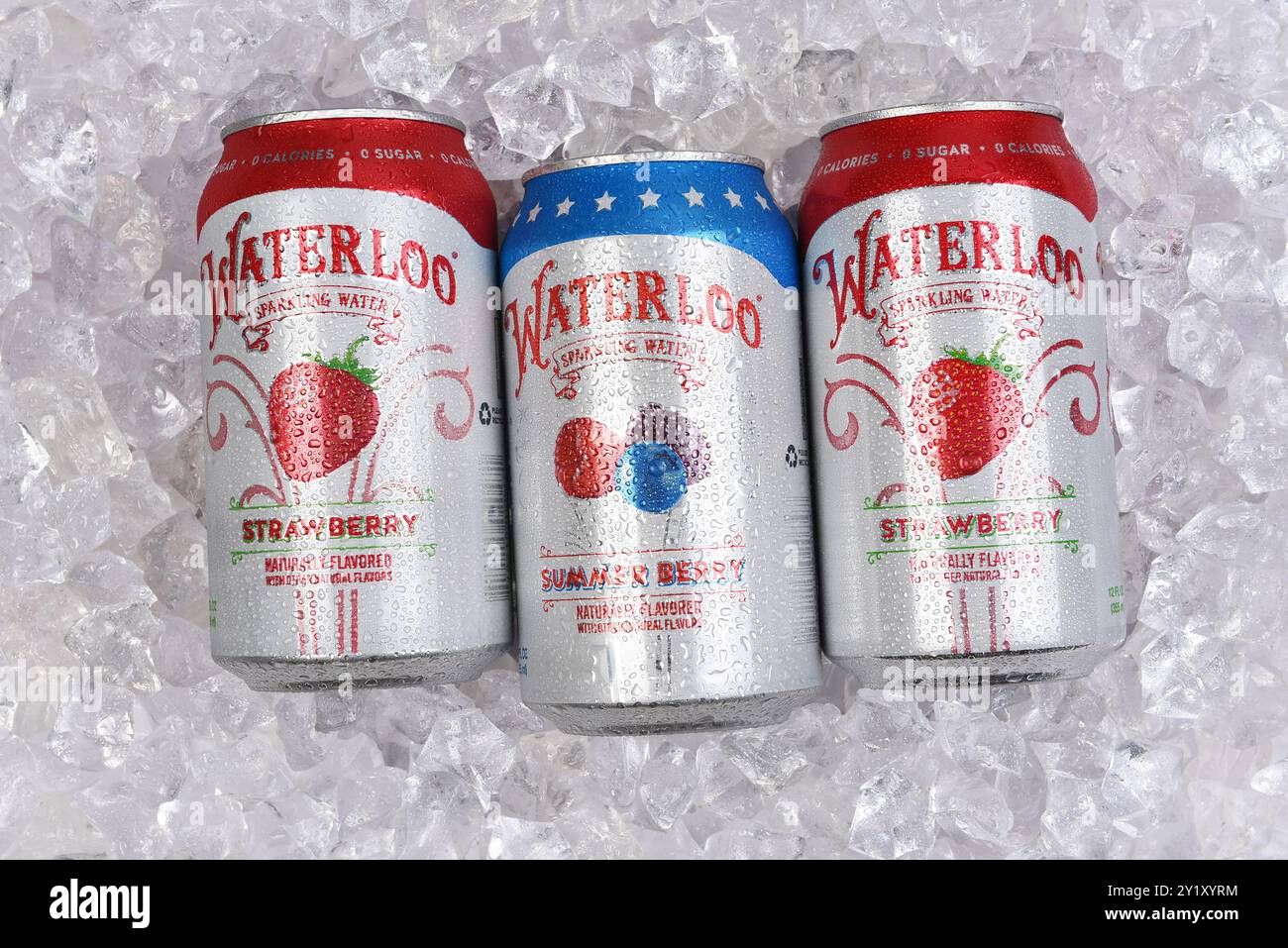 IRVINE, CALIFORNIA - 6 SEPT 2024: Cans of Waterloo Sparkling Water on a ...