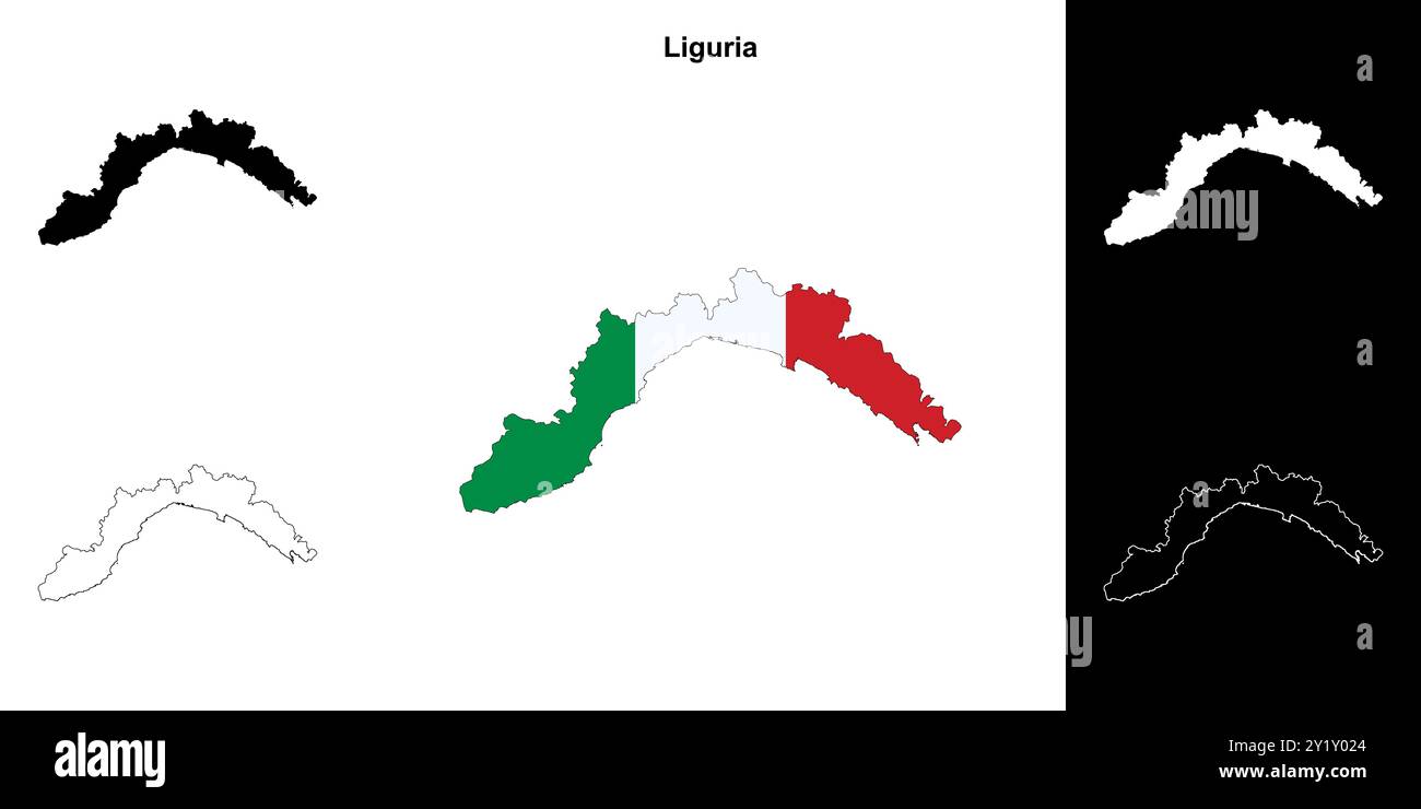 Liguria outline vector hi-res stock photography and images - Alamy